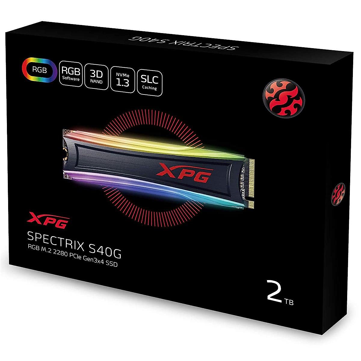 XPG SPECTRIX S40G 2TB RGB NVMe PCIe Gen 3.0 x4 M.2 Internal SSD