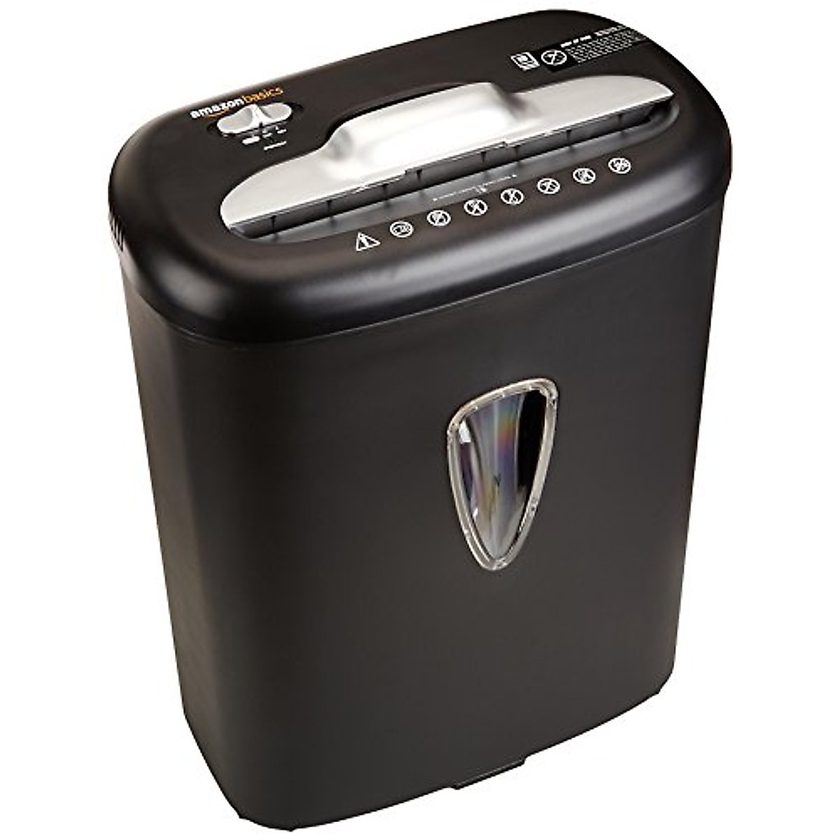 Amazon Basics 8-Sheet Capacity Cross-Cut Paper and Credit Card Shredder, 4.1 Gallon & Sharpening Lubricant Sheets - Pack of 12