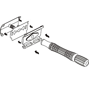 BAILI Classic 3-Piece Double Edge Safety Razor Wet Shaving for Men Women with Platinum Blade and Mirrored Travel Case BD176