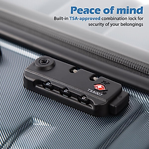 COOLIFE Expandable Suitcase PC ABS TSA Luggage 3 Piece Set Lock Spinner Carry on (gray)