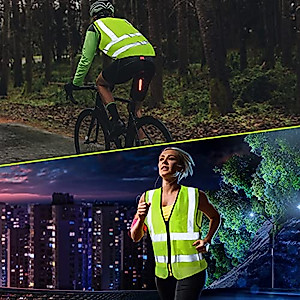 30 Pack High Visibility Safety Vests with Pockets and Zipper Mesh Reflective Construction Vest for Men Women, Breathable Neon Working Vest for Traffic Work Outdoor Running Cycling at Night