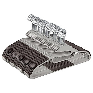 MANZOO Clothes Hanger Plastic Hangers 50 Pack Clothes Hangers Non Slip Coat Hanger Space Saving