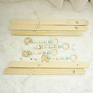 Cynzia Baby Play Gym, Wooden Baby Gym with 4 Infant Toys, Foldable Wood Gyms Frame Hanging Bar for Toddler, Newborn, Baby Girls and Boys Shower Gift Play Toys