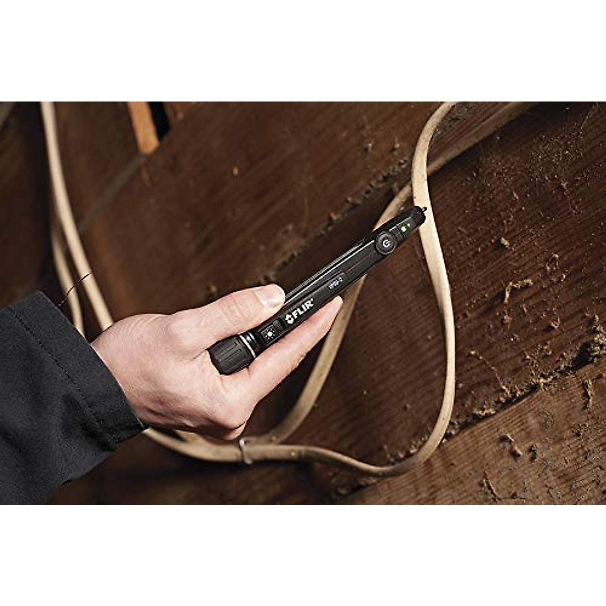 FLIR VP50-2 CAT IV Non-Contact Voltage Detector, Featuring Light, Vibration, and Beeper Feedback Alarms and a Powerful LED Flashlight, Green