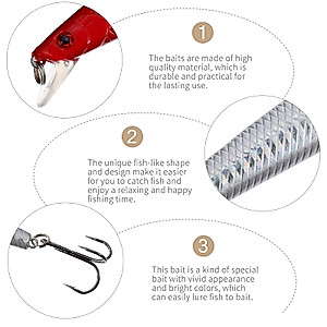 BESPORTBLE 3pcs Bait Artificial Fishing Tackle Fishing Accessory Fishing Supplies Outdoor Fake Lure Life-Like Fishing Lure Fake Fishing Lures Imitation Fishing Hook Household Fishing Tackle