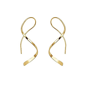 Gold Wire Chic Hoop Earrings for Women Girls