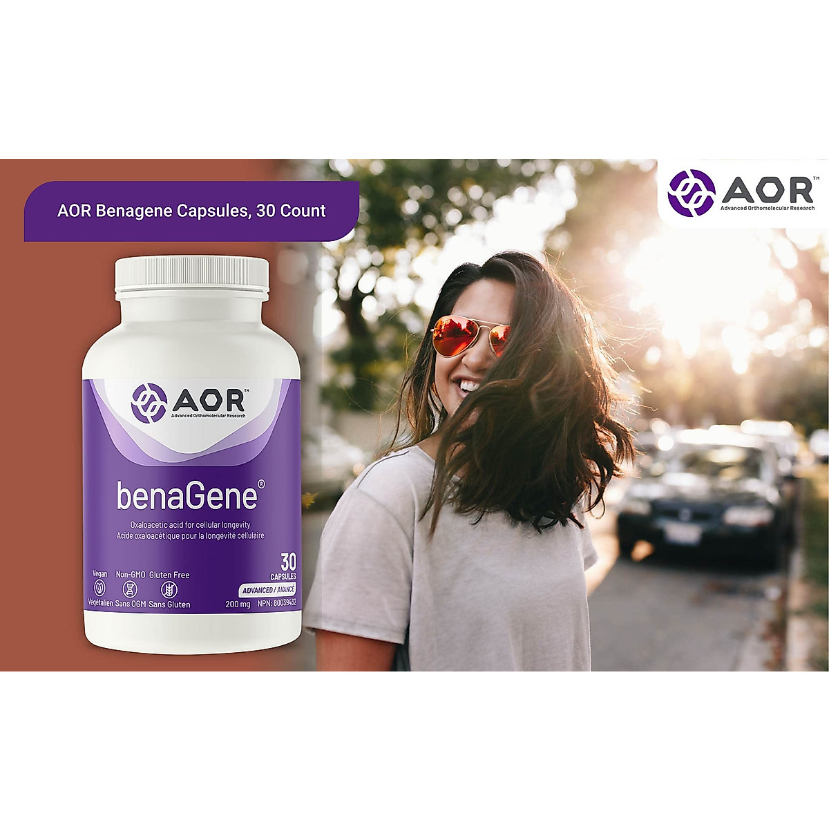 AOR, benaGene, Supports Healthy Aging, Energy and Longevity, Dietary Supplement, 30 servings (30 capsules)