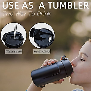 4 In 1 Insulated Universal Can Cooler with Lid - Newest Signice 12 Oz Stainless Steel Can Cooler Double Walled Vacuum Insulator for Skinny Tall Slim Standard Regular Can Beer Bottle (Matte Black)