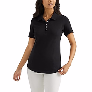 Riders by Lee Indigo womens Short Sleeve Polo Shirt , Black Soot , XX-Large