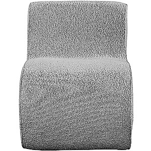 Meridian Furniture 599Grey Desiree Collection Modern | Contemporary Boucle Fabric Upholstered Accent Chair with Rich Grey Boucle Fabric, Curved Design, 22.5" W x 29" D x 28.5" H, Grey