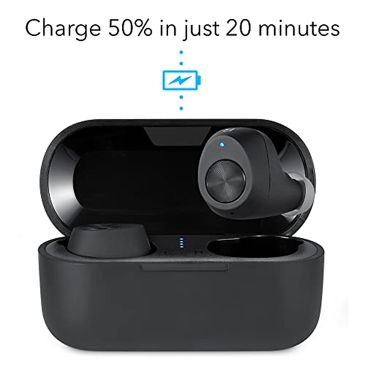 Dartwood Wireless Earbuds - True Wireless Bluetooth Earbuds with Touch Controls and Charging Case (Black)