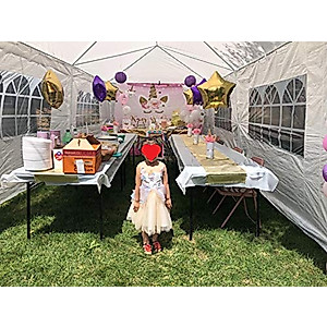 Peaktop Outdoor 10'x20' Heavy Duty Canopy Gazebo Outdoor Party Wedding Tent Pavilion with 4 Removable Side Walls