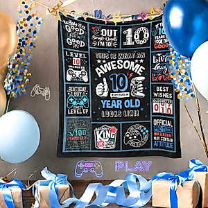 Birthday Gifts for 10 Year Old Boy, 10 Year Old Boy Gifts, Coolest Gifts for Ten Year Old Boy, Best Present for a 10 Year Old Boy, Double Digits Birthday Boy Gift Ideas Throw Blanket 60 X 50 Inch