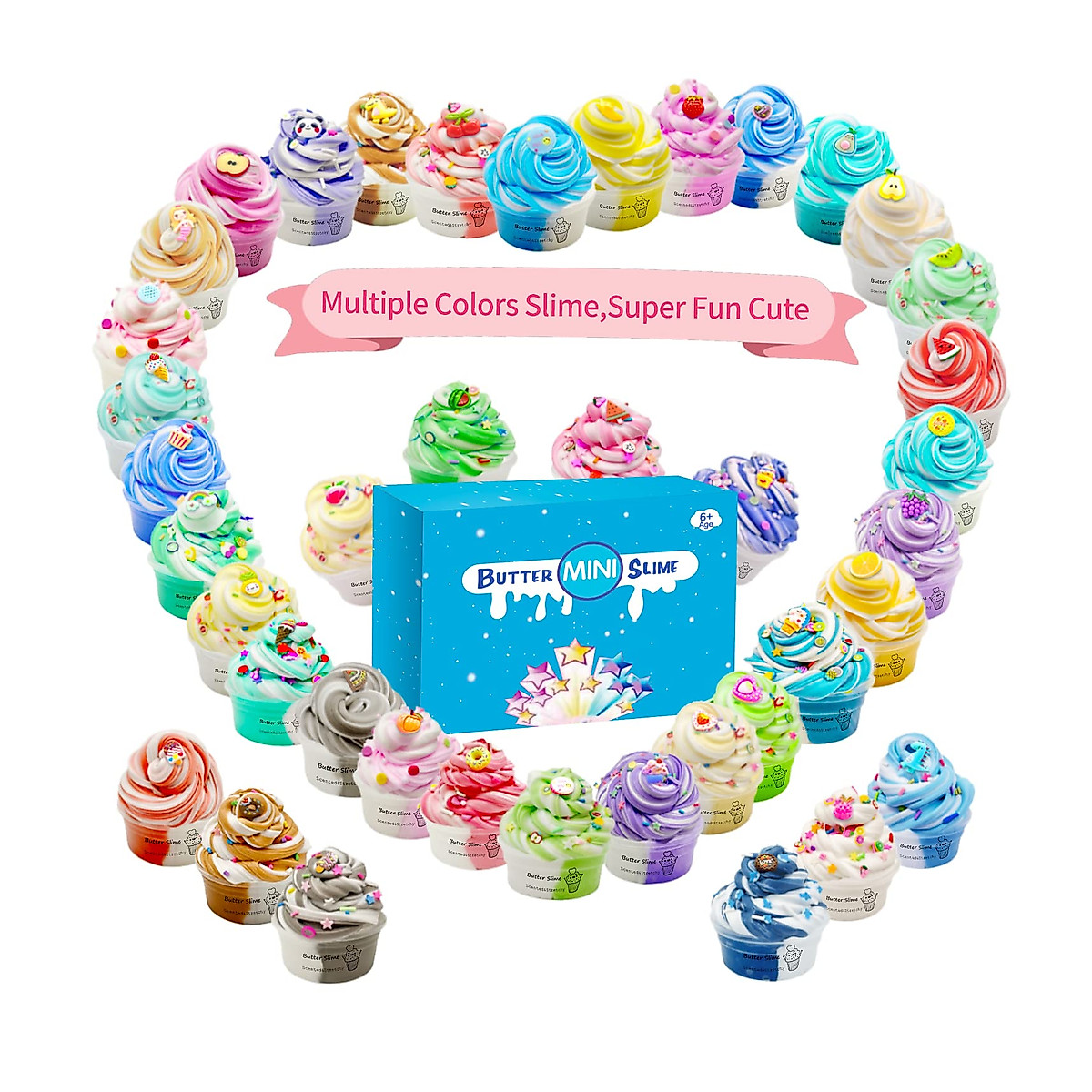 40 Pack Butter Slime kit,Educational Scented Sludge Toys,Party Favor Supplies,Super Soft,Non-Sticky, Very Suitable Birthday Gifts for Boys and Gir,Easter Filling Stuffers.