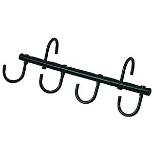 Roma 4 Hook Metal Tack Rack, Black
