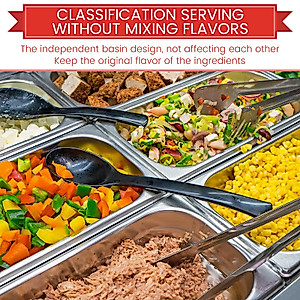 10 Pack Hotel Pans Stainless Steel Steam Table Pan 1/3 Size, 0.8 mm Thick Steam Pan Anti Jam Warming Pans for Food Warmer Restaurant Catering Supplies, 12.8 x 6.9 Inch (European,6 Inch Deep)