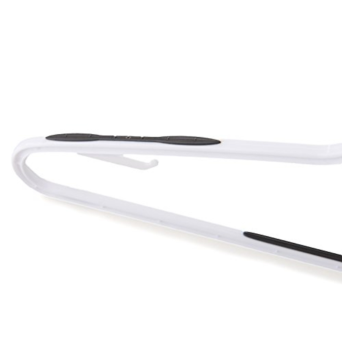 Popular Design Products 10 pc White Plastic Hangers with Built-in Grey Grip Strip Non-Slip Pads - Perfect for Dresses, Blouses and Pants - Work Great for Shirts, Ties, Scarves and Sweaters