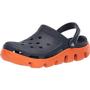 Crocs Unisex-Adult Duet Sport Clog, Navy/Orange, 6 Men/8 Women
