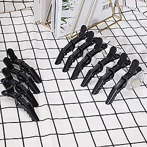 ACO-UINT 24 Pcs Black Professional Alligator Hair Clips for Hair Salon, Hair Styling Clips for Women