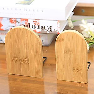 Wonzonewd File Sorters Bamboo Desktop Organizer Office Home Bookends Book Ends Stand Holder Shelf Bookrack