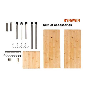 HYNAWIN 3 Tier Corner Shelf Bamboo & Metal Storage Spice Rack-Desk Bookshelf Display Shelves Space Saving Organizer -Adjustable Rack for Kitchen,Bed Room, Office-Best Home Décor (Upgraded Shelf)