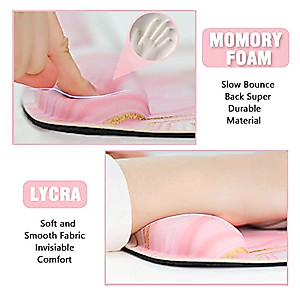 Memory Foam Ergonomic Keyboard Wrist Rest Pad and Mouse Wrist Rest Support Mouse Pad Set for Office Gaming Easy Typing-Pink Fluid