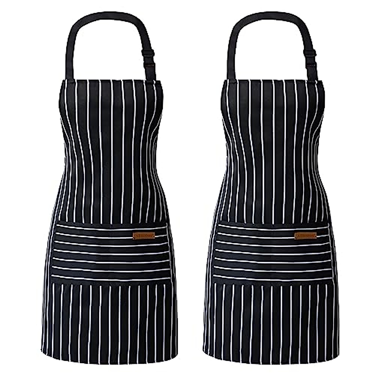 ATROPOS 2 Pieces Aprons for Women with Pockets, Aprons for Men, Womens Kitchen Apron, Cooking Apron Adjustable Bib Chef Apron(Unisex)