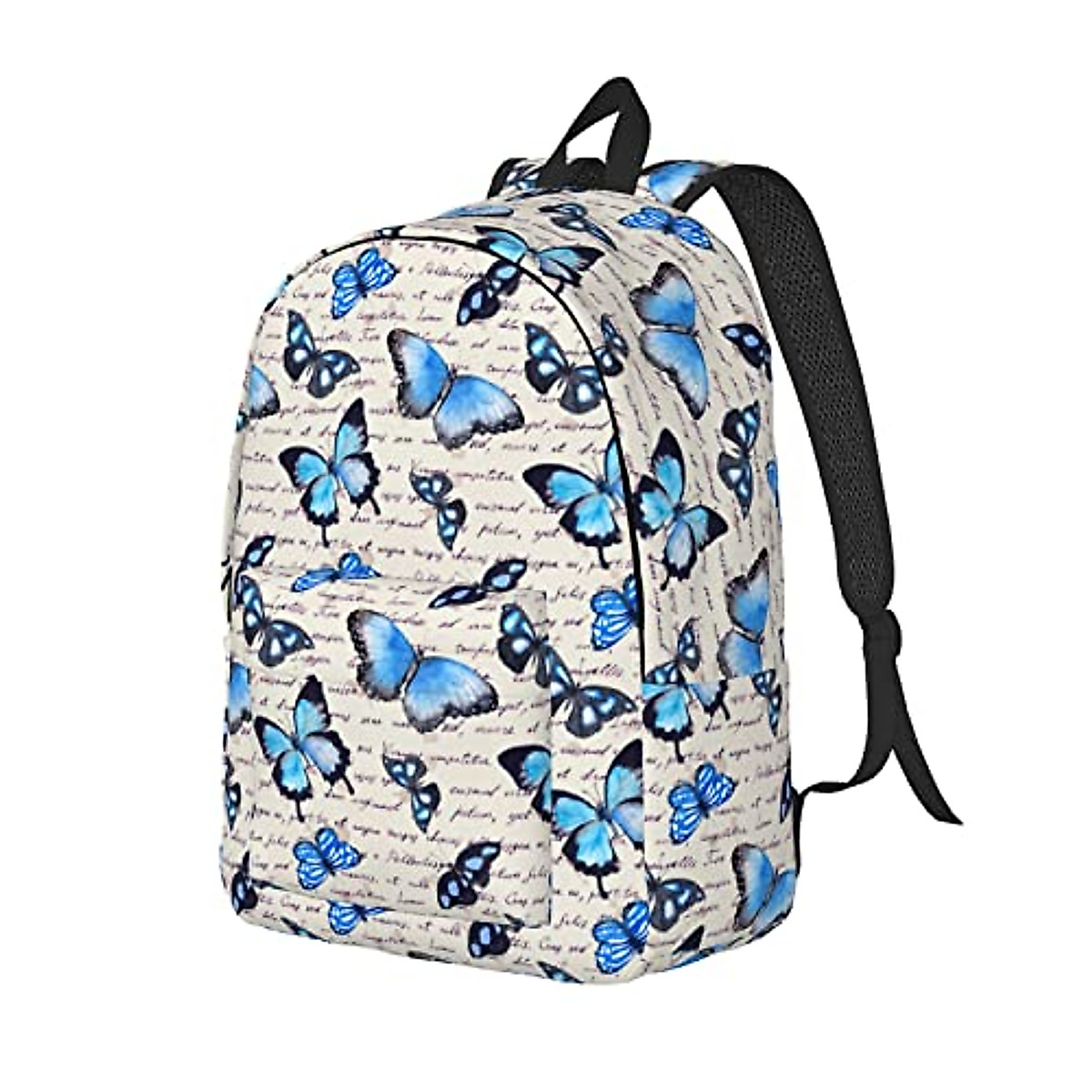 XBFCDN Vintage Blue Butterfly Backpack For Men Women Extra Large Travel Backpacks Fits 17 Inch Laptop