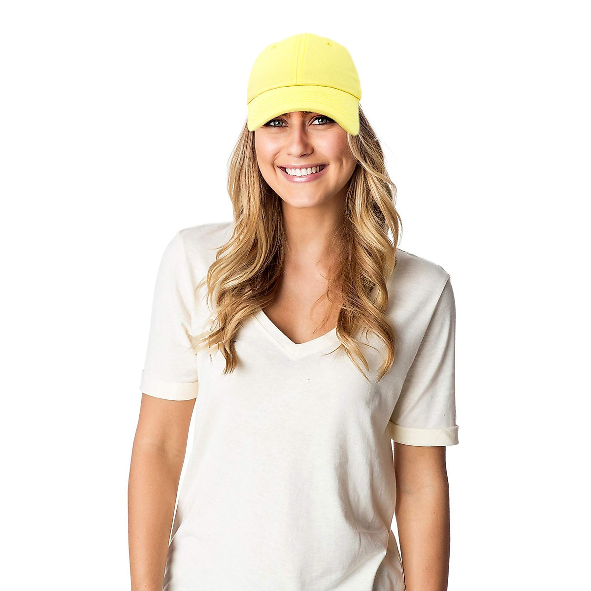 DALIX Baseball Cap Dad Hat Plain Men Women Cotton Adjustable Blank Yellow
