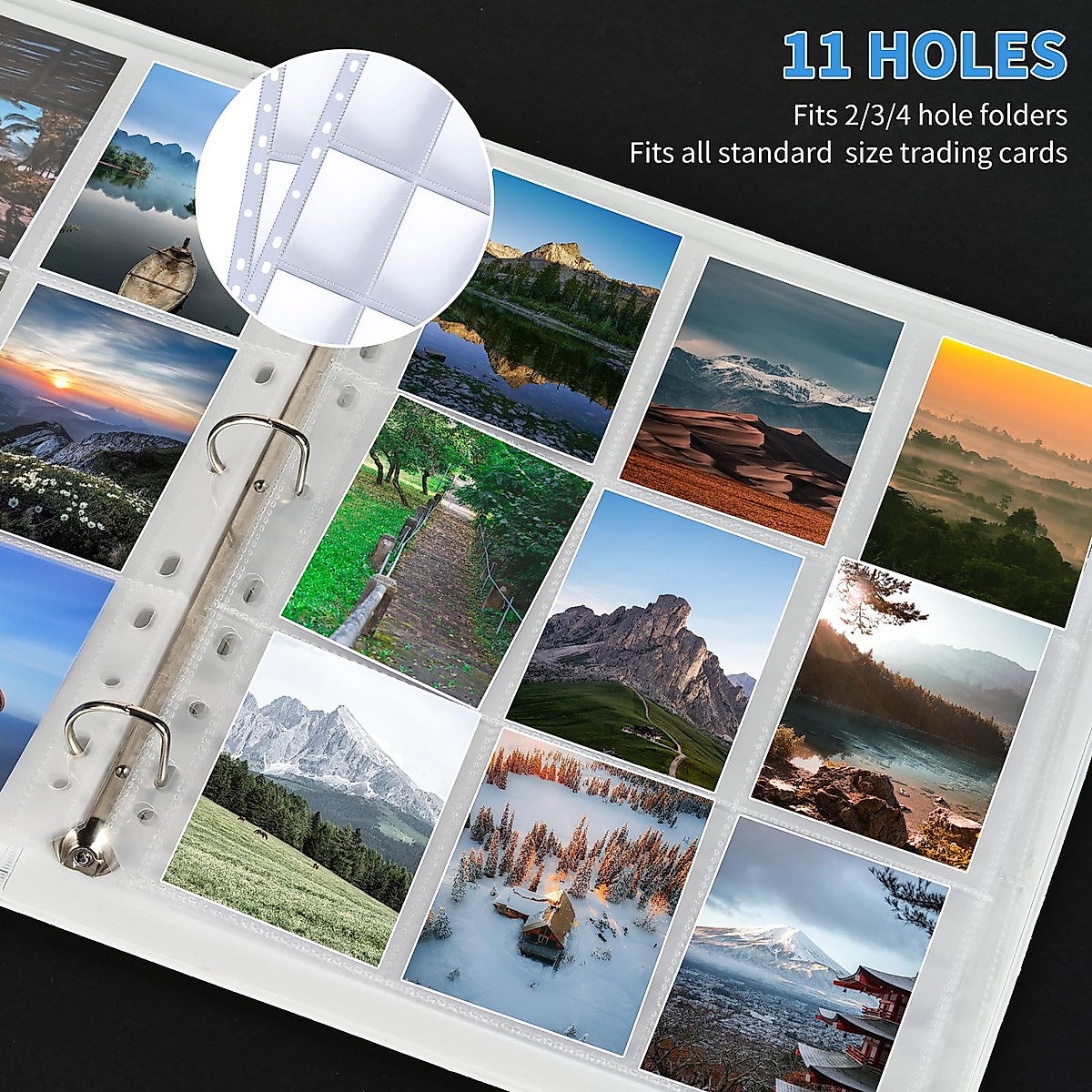 9 Pocket Card Sleeves ，Holds 3600 Cards ，Trading Card Binder Sleeves，High Quality Thickened，Card Binder Sleeves, 3 Ring 9 Pocket Pages for Sports Cards, Coupons, Game Cards，200 Pack