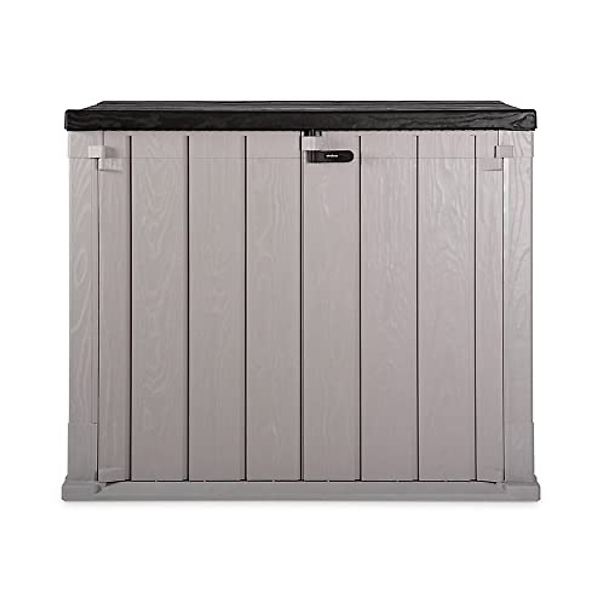 Toomax Stora Way All-Weather Outdoor XL Horizontal 7' x 3.5' Storage Shed Cabinet for Trash Can, Garden Tools, & Yard Equipment, Taupe Gray/Anthracite