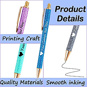 Personalized Ballpoint Pens with Stylus Custom Imprint Glitter Ballpoint Pen with Name Customized Ballpoint Pens Gift for Teacher Men Women