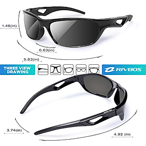 RIVBOS Polarized Sports Sunglasses Driving Sunglasses Shades for Men Women Tr90 Frame for Cycling Fishing Running RB831