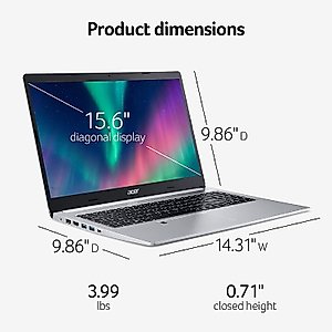 Acer Aspire 5 A515 Laptop 2022 15.6” FHD 1920 x 1080 Display AMD Ryzen 7 3700U, 4-core, AMD Radeon Graphics, 8GB DDR4, 256GB SSD, Backlit Keyboard, Fingerprint, Wi-Fi 6, Windows 11 Home