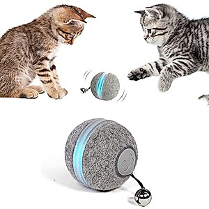 VANLYTPET Cat Automatic Toy : Interactive Cat Toys Ball with Bell Smart Cat Toys for Indoor Cat Kitten, Kitten Moving Bouncing Rolling Ball with Lights