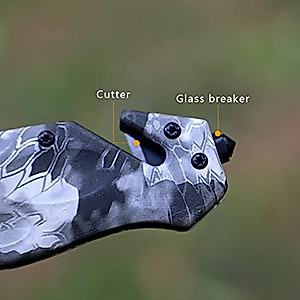 PHOELUXE Pocket Folding Knife –EDC Knife,Tactical Knife,Hunting Knife. Feather pattern aluminum handle 3Cr13Mov Blade. Speed Safe Spring Assisted Opening Knifes with Liner Lock,Thumb Stud,Rope Cutter,Glass Breaker and Pocketclip for Indoor Outdoor