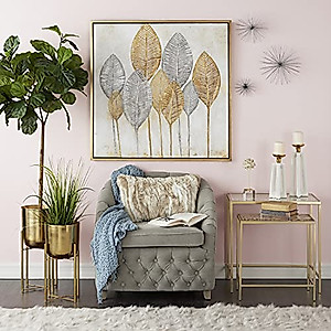 CosmoLiving by Cosmopolitan Metal Indoor Outdoor Dome Planter with Removable Stand, Set of 2 19", 22"H, Gold