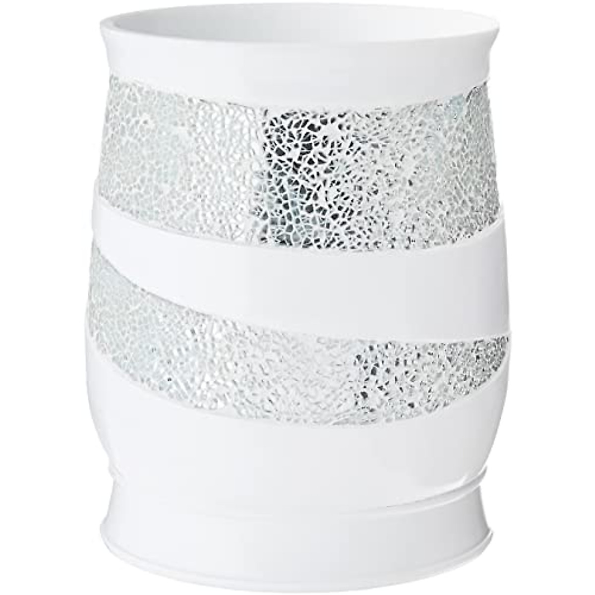 Popular Bath Sinatra Modern Bath Waste Basket Modern Classic Contemporary Decorative Beautiful Designs Bathroom Decor for Home Luxury Bath, White