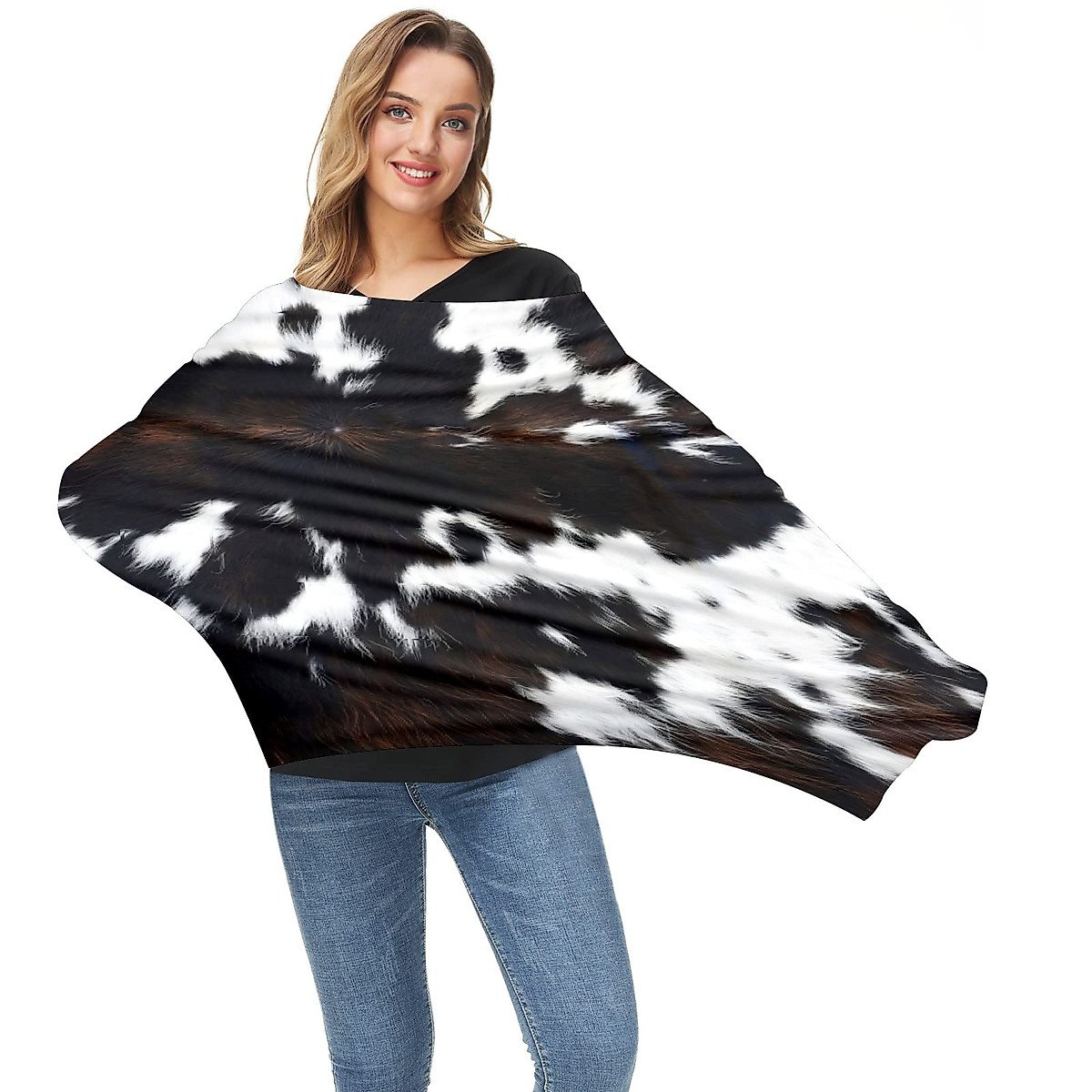 Western Cow Print Baby Car Seat Covers Canopy, Nursing Cover Breastfeeding, Scarf Soft Breathable Stretchy Coverage Carseat for Boys and Girls…