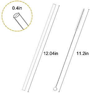 Finduat 6 Pack Replacement Straw Compatible for Stanley 40 oz 30 oz Cup Tumbler, Reusable Straws with Cleaning Brush for Stanley Adventure Travel Tumbler, Plastic Clear Straw for Stanley Accessories