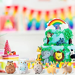 12 Pieces Mini Animal Miniatures Ornaments Woodland Animal Miniatures Micro Landscape Figurines Resin Mini Fairy Garden Accessories for Christmas Indoor Outdoor Garden Yard Landscape Decorations