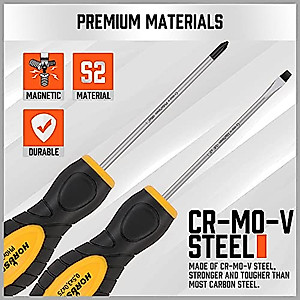 HORUSDY 11-piece Magnetic Screwdriver Set with Case, 5 Phillips & 5 Flat Head Tips with Magnetizer demagnetizer Precision Screwdriver Set