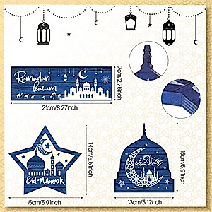 3 Pieces Happy Eid Mubarak Party Decoration Ramadan Table Centerpieces Eid Mubarak Table Decorations Ramadan Kareem Wooden Ornaments for Eid Ramadan Gifts Home Office Home Bedroom Party Decorations