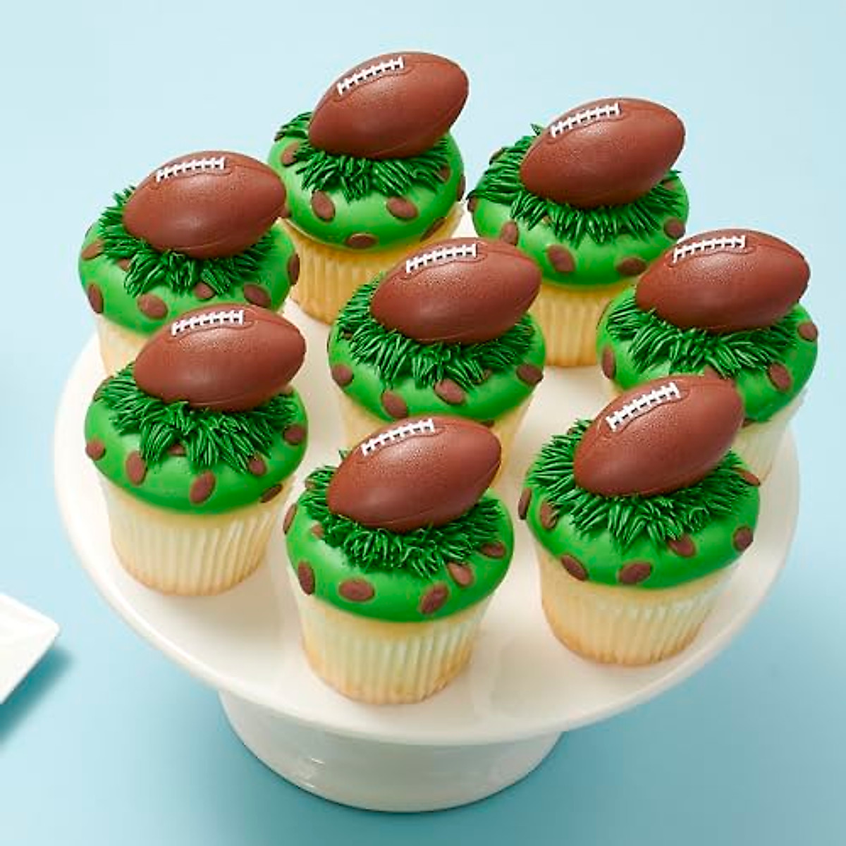 DECOPAC 3D Football Rings, Cupcake Decorations, Food Safe Cake Toppers – 24 Pack, Multicolor