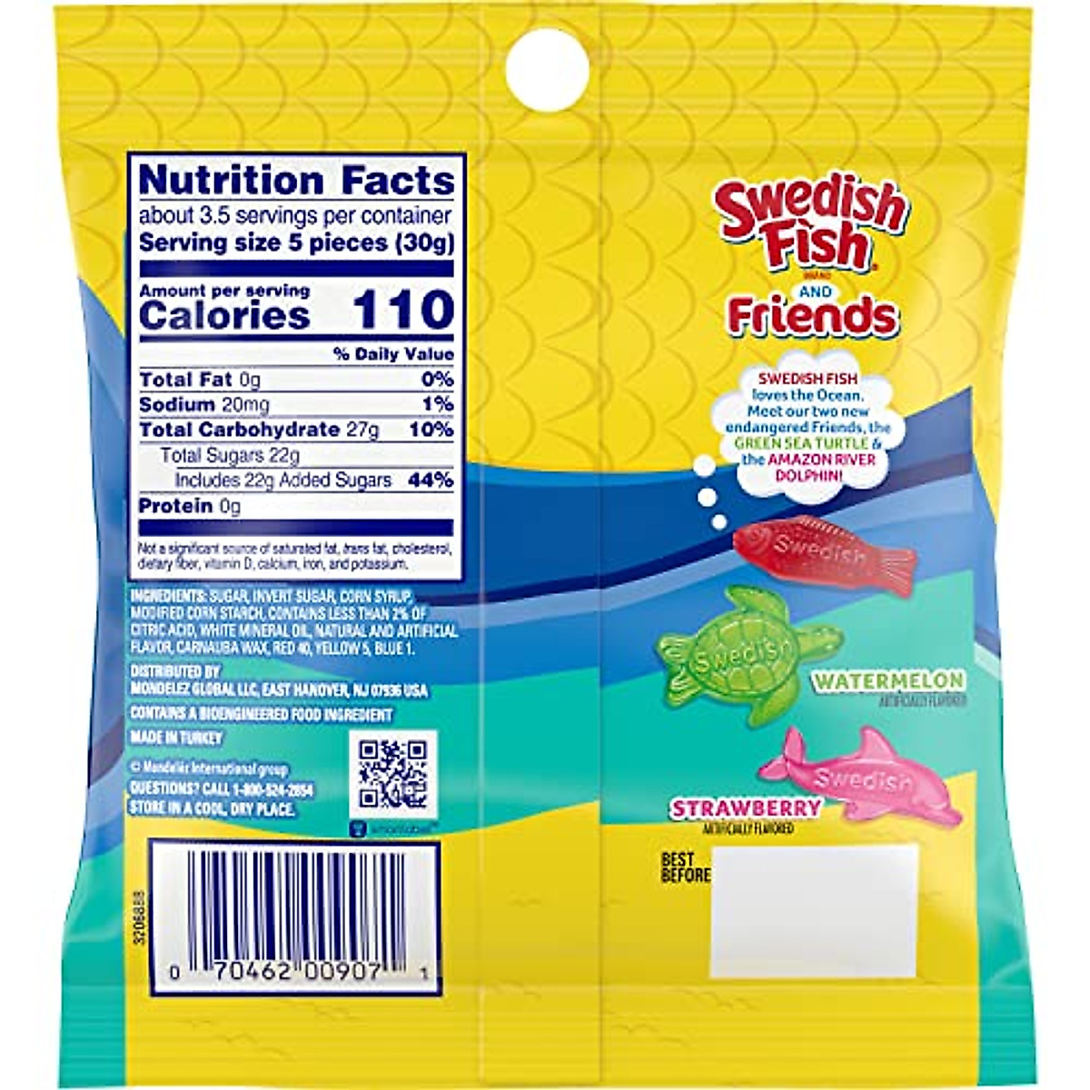 SWEDISH FISH and Friends Soft & Chewy Candy, 12-3.59 oz Bags