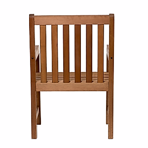 Amazonia Milano 1-Piece Patio Armchair | Eucalyptus Wood | Ideal for Outdoors and Indoors, 23Lx20Wx35H, brown