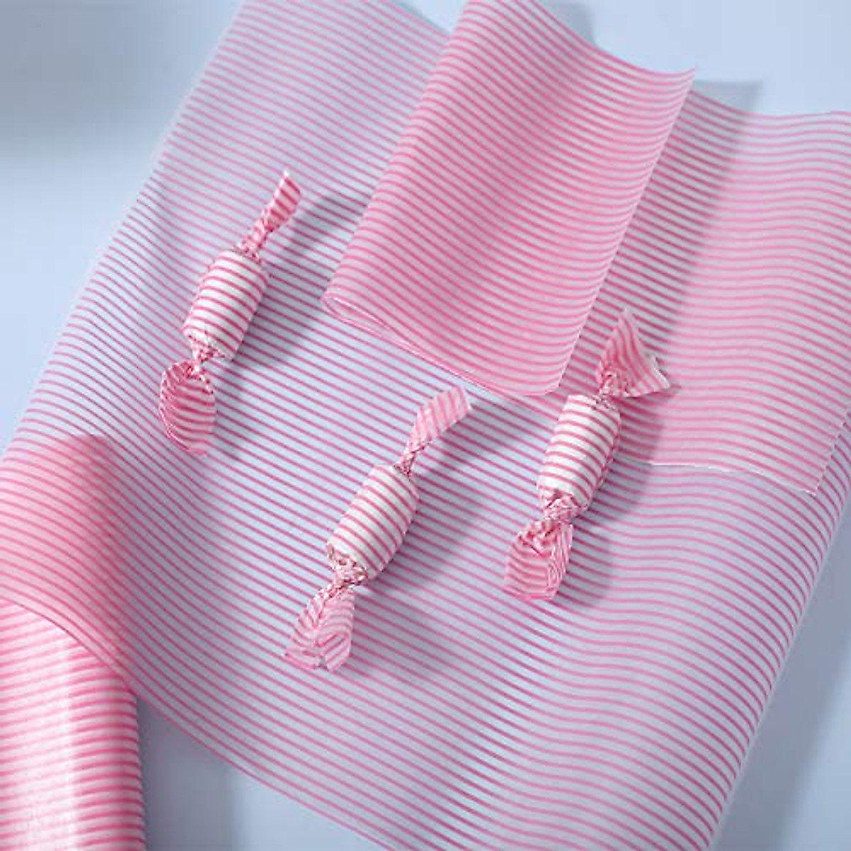 Wax Paper Sheets Colored Candy Paper Sandwich Wrap Paper Food Picnic Paper Disposable Food Wrapping Greaseproof Paper Food Paper Liners For Plastic Basket (Pink Line,50sheets)