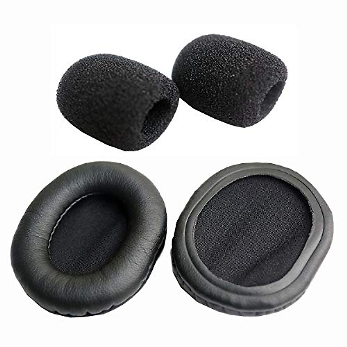 Maintenance Substitute Ear Pads for Jabra UC Voice 150 MS Duo/Mono Corded Phone Headphones Repair Parts (Earpads+Mic Sponge 1 Set)