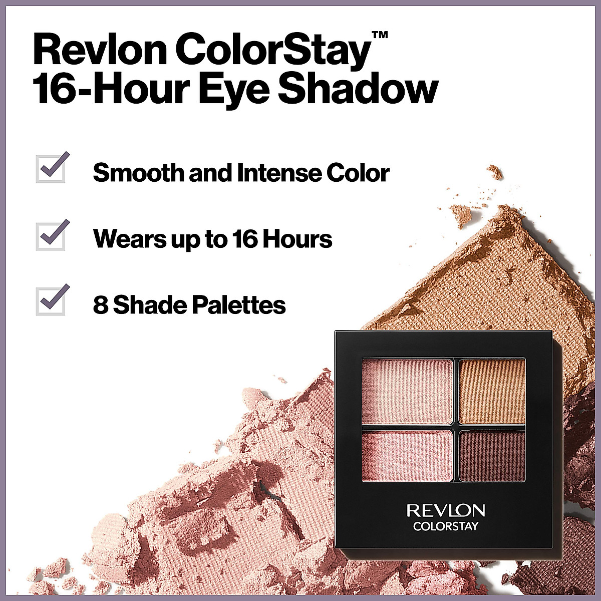 Revlon Eyeshadow Palette, ColorStay 16 Hour Eye Makeup, Velvety Pigmented Blendable Matte & Shimmer Finishes, 510 Precocious, 0.16 Oz,Cream,Powder