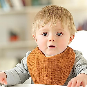 HBselect Muslin Baby Bibs 12 Pack Baby Bandana Bibs 100% Cotton for Unisex Boys Girls Absorbent Bib for Teething Drooling